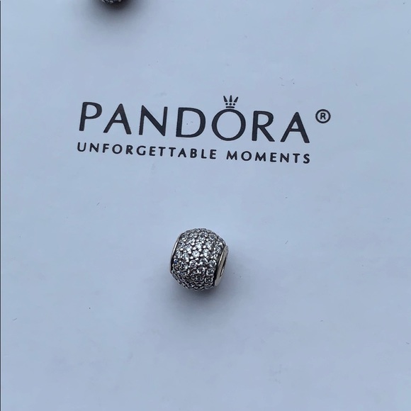 Pandora | Jewelry | Authentic Pandora Pave Charm Silver | Poshmark